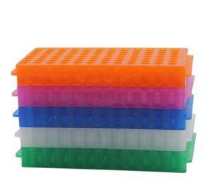 5 pcs vial rack tube rack double panel 96 positions for microcentrifuge tubes 0.2-2ml