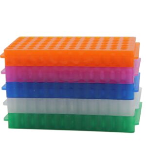 5 PCS Vial Rack Tube Rack Double Panel 96 Positions for Microcentrifuge Tubes 0.2-2ml