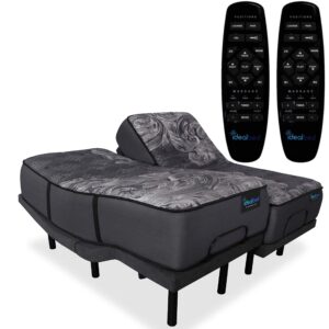 idealbed iq5 luxury hybrid mattress and adjustable bed sleep system, pressure relief sleep, zero gravity, anti-snore, custom comfort positions (split king, luxury firm (medium firm) + 4i custom)