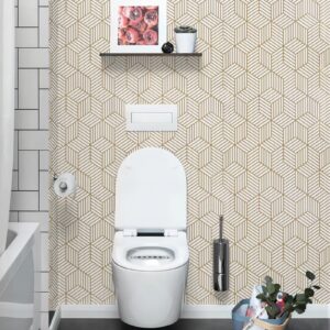 WENMER 17.71 Inchx118 Inch Geometric Hexagon Wallpaper Peel and Stick Wallpaper Removable Self Adhesive Wallpaper Vinyl Film Shelf Paper & Drawer Liner Roll for Home Use