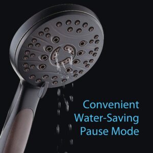 AquaSpa High Pressure 6-Setting Luxury Handheld Shower Head with Extra Wall Bracket, Oil Rubbed Bronze Finish