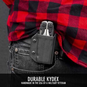 Clip & Carry Kydex Multitool Sheath for LEATHERMAN SURGE - Made in USA (Multi-tool not included) EDC Multi Tool Sheath Holder Holster Cover (Black)