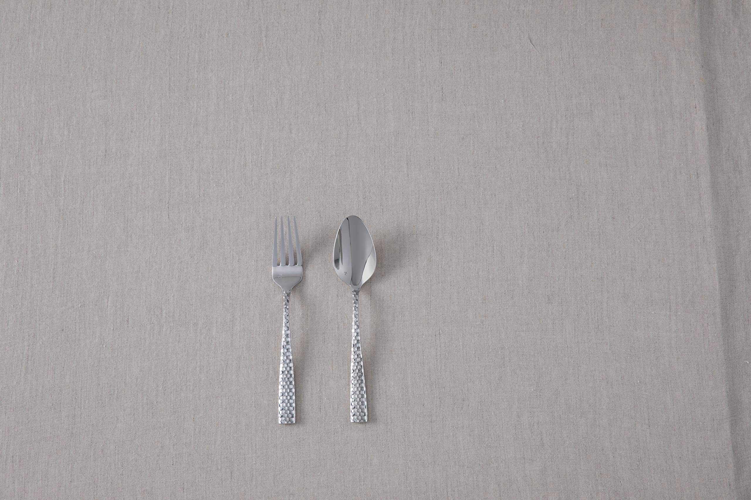 Fortessa Lucca Flatware Set, Hostess Serving Set, Faceted Stainless