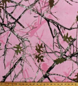 springs creative fleece pink camouflage true timber camo conceal pink branches leaves fleece fabric print by the yard (a505.41)