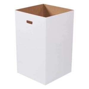 aviditi cardboard trash cans and recycling bins, 40 gallon 18"l x 18"w x 30"h 10-pack | reuseable and disposeable pop up garbage boxes container for party, parties, recycle, outdoor events, white box