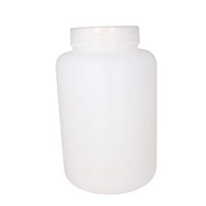 othmro 1pcs 2000ml plastic empty bottles, lab cylindrical chemical reagent polyethylene bottle, wide mouth laboratory reagent bottle, sample sealing liquid storage container white translucent