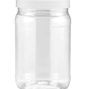 Smart Solutions Clear Plastic Mason Jars (18 oz 24 pack) | With Screw-On Airtight Lids | Refillable | No BPA | Perfect for Crafts, Herbs, Slime, Food & Liquids | Made in USA