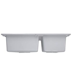 Lippert RV Double Kitchen Galley Sink - 25" x 17" x 6.6" - White — Durable, Space-Saving Sink for RVs and Manufactured Homes - Scratch-Resistant ABS Acrylic - Lightweight and Easy to Install — 809030