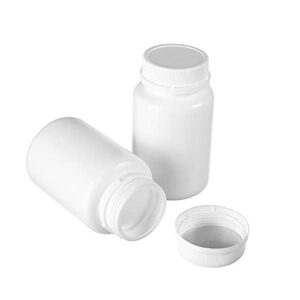 othmro 20pcs 5.07oz pe plastic containers lab chemical reagent bottles 150ml wide mouth storage bottles 32.5mm id round sample liquid storage container sealing bottles with cap for food stores white