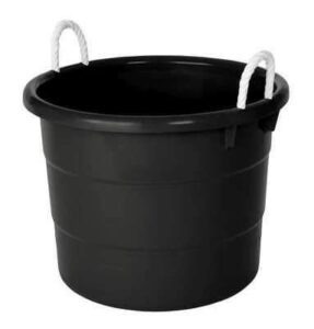 cartener storage tub with rope handles 18 gal black