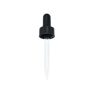 (Pack of 108) 1 oz. Clear Boston Round with Black Glass Dropper