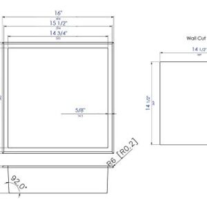 ALFI brand ABNC1616-W Shower Niche, 16"L x 16"W x 4"H, Matte White