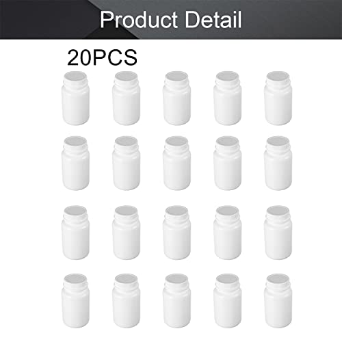 Othmro 20Pcs 5.07oz PE Plastic Containers Lab Chemical Reagent Bottles 150ml Wide Mouth Storage Bottles 32.5mm ID Round Sample Liquid Storage Container Sealing Bottles with Cap for Food Stores White