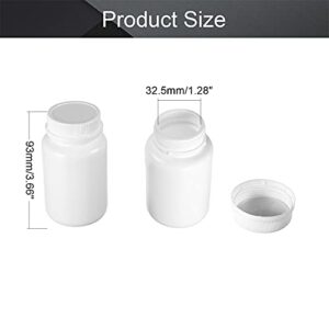 Othmro 20Pcs 5.07oz PE Plastic Containers Lab Chemical Reagent Bottles 150ml Wide Mouth Storage Bottles 32.5mm ID Round Sample Liquid Storage Container Sealing Bottles with Cap for Food Stores White