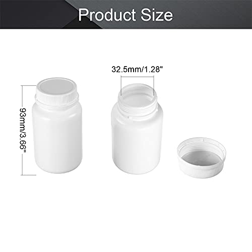 Othmro 20Pcs 5.07oz PE Plastic Containers Lab Chemical Reagent Bottles 150ml Wide Mouth Storage Bottles 32.5mm ID Round Sample Liquid Storage Container Sealing Bottles with Cap for Food Stores White