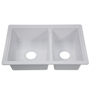 lippert rv double kitchen galley sink - 25" x 17" x 6.6" - white — durable, space-saving sink for rvs and manufactured homes - scratch-resistant abs acrylic - lightweight and easy to install — 809030