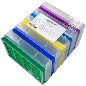 PCR Tube Rack for 0.2ml Micro-Tubes, 8 x 12 Array Pack of 5(Blue/Light Blue/Yellow/Purple/Green)