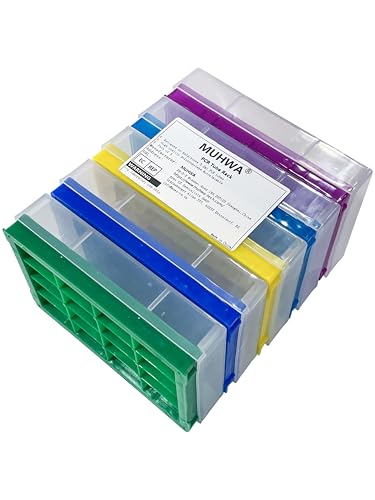 PCR Tube Rack for 0.2ml Micro-Tubes, 8 x 12 Array Pack of 5(Blue/Light Blue/Yellow/Purple/Green)