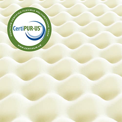 ZINUS 2 Inch Copper Cooling Memory Foam Mattress Topper With Airflow Design, Full, White