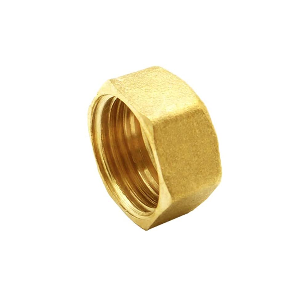 Joywayus Brass Plug Hex Head end Pipe caps 1/2" NPS Female Thread (3/4" ID) with Rubber Gasket (Pack of 4)