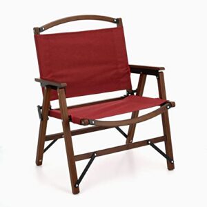 BUNDOK BD-114RD Low Style Chair, Red, Foldable, Natural Material