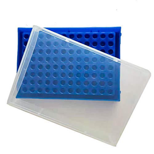 PCR Tube Rack for 0.2ml Micro-Tubes, 8 x 12 Array Pack of 5(Blue/Light Blue/Yellow/Purple/Green)