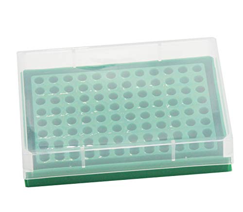 PCR Tube Rack for 0.2ml Micro-Tubes, 8 x 12 Array Pack of 5(Blue/Light Blue/Yellow/Purple/Green)