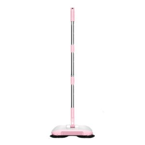 gallity hand push sweeper, household 360° rotation automatic sweeper, lightweight carpet sweeper,strong floor sweeper, great for house,office,kitchen,carpet,hard floor (pink)