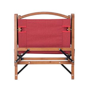 BUNDOK BD-114RD Low Style Chair, Red, Foldable, Natural Material