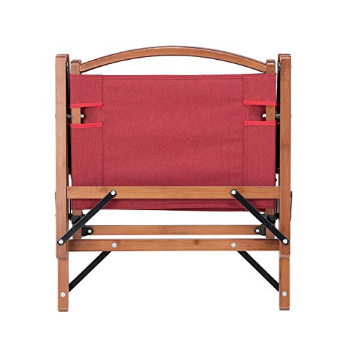 BUNDOK BD-114RD Low Style Chair, Red, Foldable, Natural Material