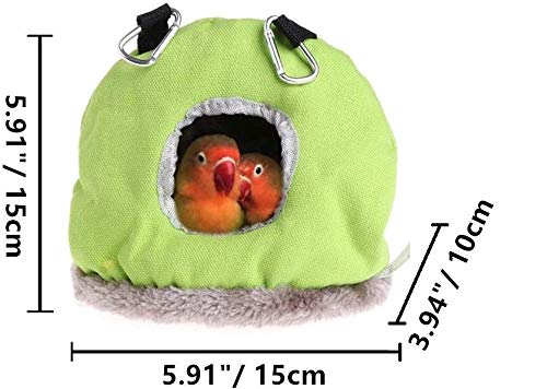 Litewoo Bird Hammock Nest Plush Warm Hanging Tent Pet Parrot Swing Bed Cave Cage for Parakeet Canary Cockatiel Lovebird Hamster Random Color (Small)