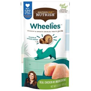 rachael ray nutrish wheelies cat treats, chicken, 2.2 ounces (pack of 12)