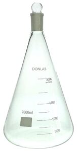 donlab cs2004 2000ml erlenmeyer flask with 24/40 ground stopper conical flask