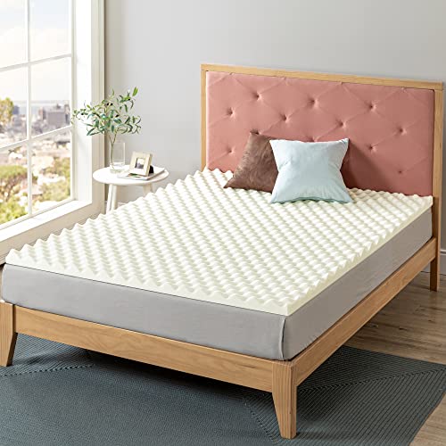 ZINUS 2 Inch Copper Cooling Memory Foam Mattress Topper With Airflow Design, Full, White