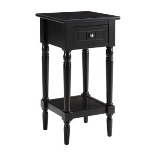 convenience concepts french country khloe 1 drawer accent table with shelf, espresso