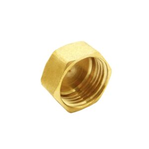 Joywayus Brass Plug Hex Head end Pipe caps 1/2" NPS Female Thread (3/4" ID) with Rubber Gasket (Pack of 4)