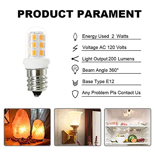 XRZT LED Night Light Bulbs - C7 E12 Led Bulb 15W Salt Lamp Bulbs, Warm White 2 Watt Equivalent 20 Watt Halogen Bulb, E12 Candelabra Light Bulb 2-Pack