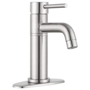 dura faucet rv single handle lever vessel bathroom sink faucet - single hole (brushed satin nickel)