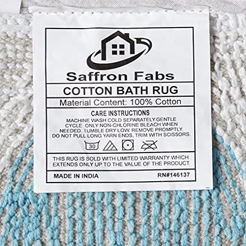 Saffron Fabs SFBR1374S Rug for Bathroom, 34" X 21", Blue