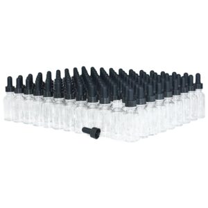 (pack of 108) 1 oz. clear boston round with black glass dropper