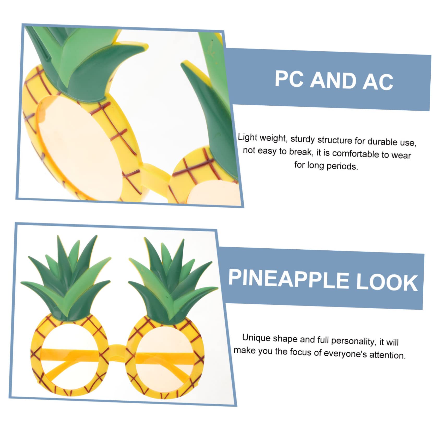 Amosfun Hawaiian Novelty Party Sunglasses Beach Pineapple Eyeglasses Pineapple Glasses Summer Party Favors Funny Eyewears Glasses Dancing Party Supplies