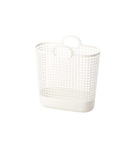 like-it lbb-17c biomass plastic laundry storage basket with handle, slim basket, big, white,