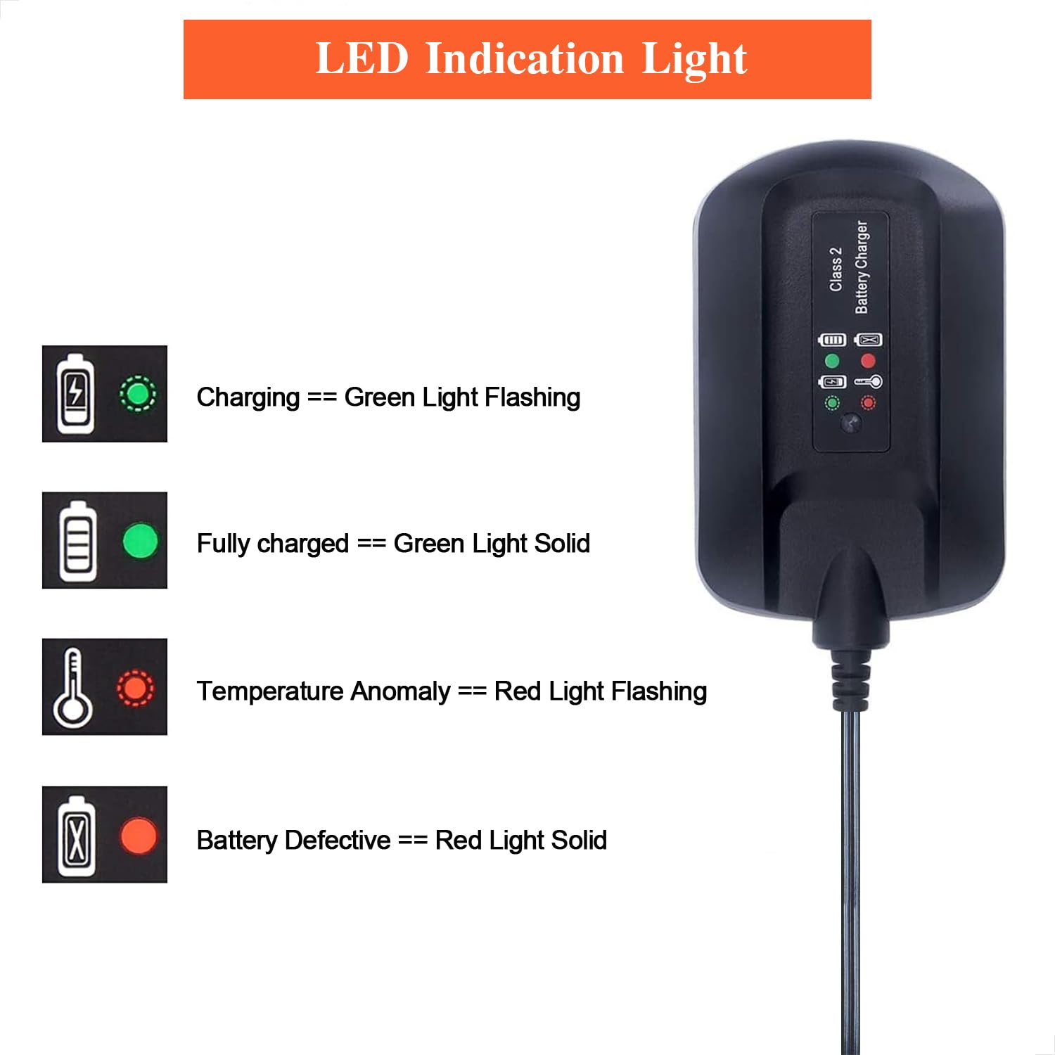 UNGINO WA3742 Replace worx 20v lithium Battery Charger WA3742 WA3732 to Charge Worx 20V MAX Lithium Battery WA3520 WA3525 WA3512 WA3512.1 WA3522 WA3544 WA3575 WA3578…