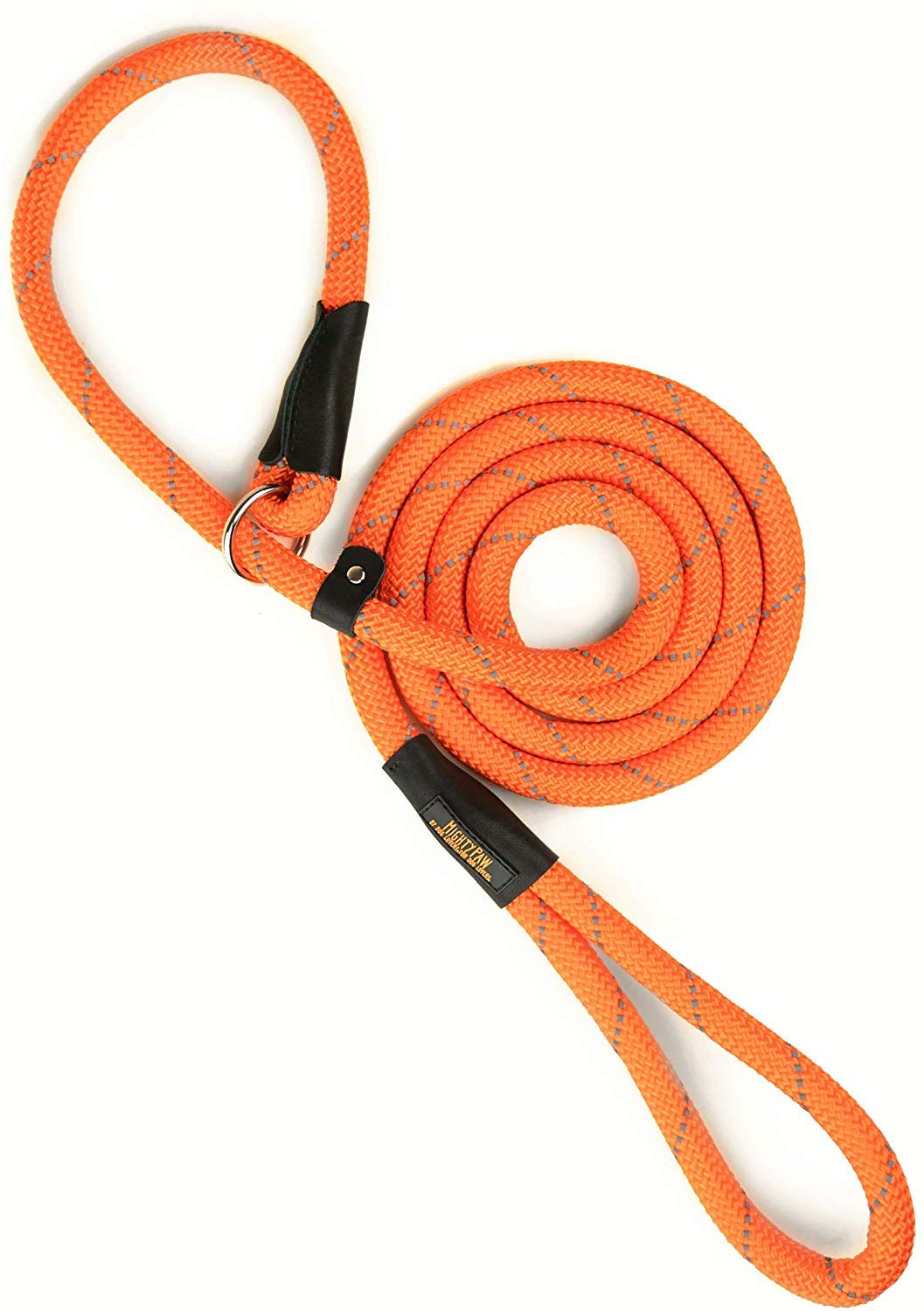 Mighty Paw 6' Slip Dog Leash - Gentle Correction with No More Pulling - Rock Climbers Rope for Ultimate Strength - Universal Design - One Size Fits All - Control When You Need It - Reflective Thread