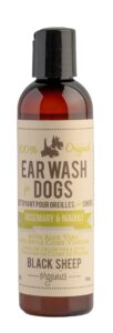 natural dog ear cleaner solution - dog itchy ears treatment - eliminates odor & waxy buildup - gentle dog ear wash formula - made in canda by black sheep organics (4 fl oz)