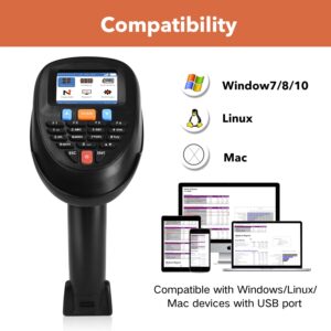 trohestar 2D Inventory Scanner Wireless Barcode Scanner Portable Barcode Reader 1D 2D PDF Data Collector Handheld Barcode Scanner with 2.2 inch LCD Screen & Charging Base