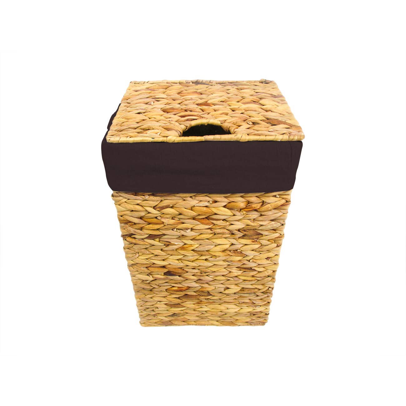 Wicker Laundry Hamper Basket With Lid and Brown Liner by Trademark Innovations