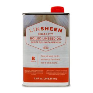 linsheen boiled linseed oil – fast drying flaxseed wood treatment to rejuvenate and restore outdoor and indoor wood furniture, floors and sports equipment, quart