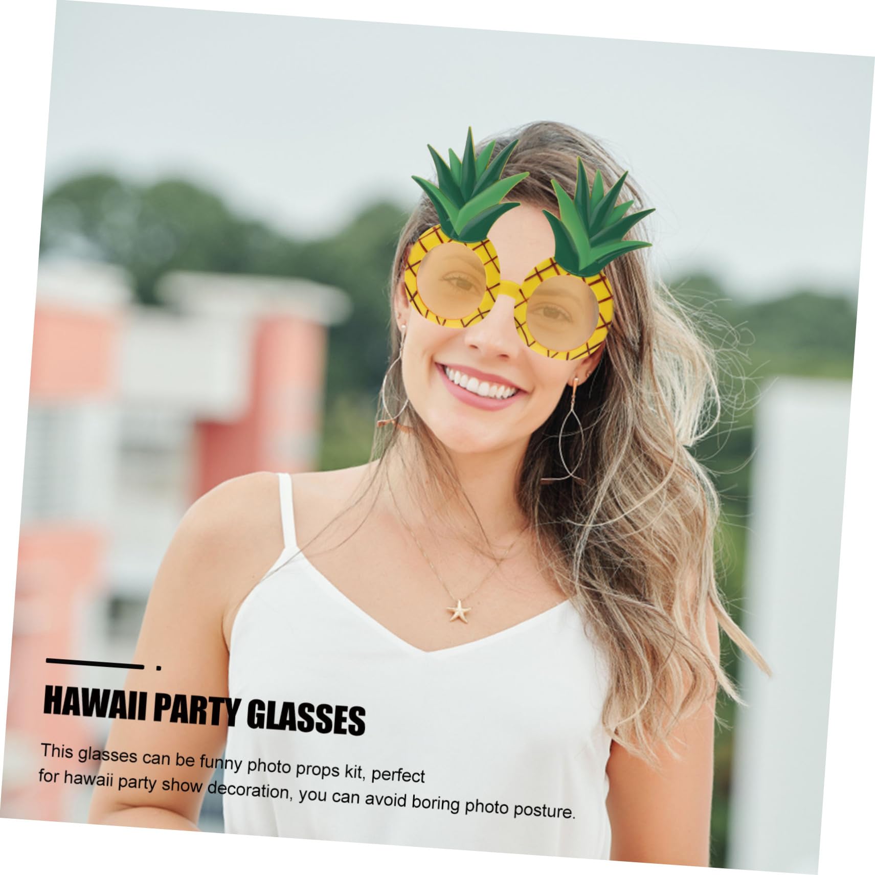 Amosfun Hawaiian Novelty Party Sunglasses Beach Pineapple Eyeglasses Pineapple Glasses Summer Party Favors Funny Eyewears Glasses Dancing Party Supplies