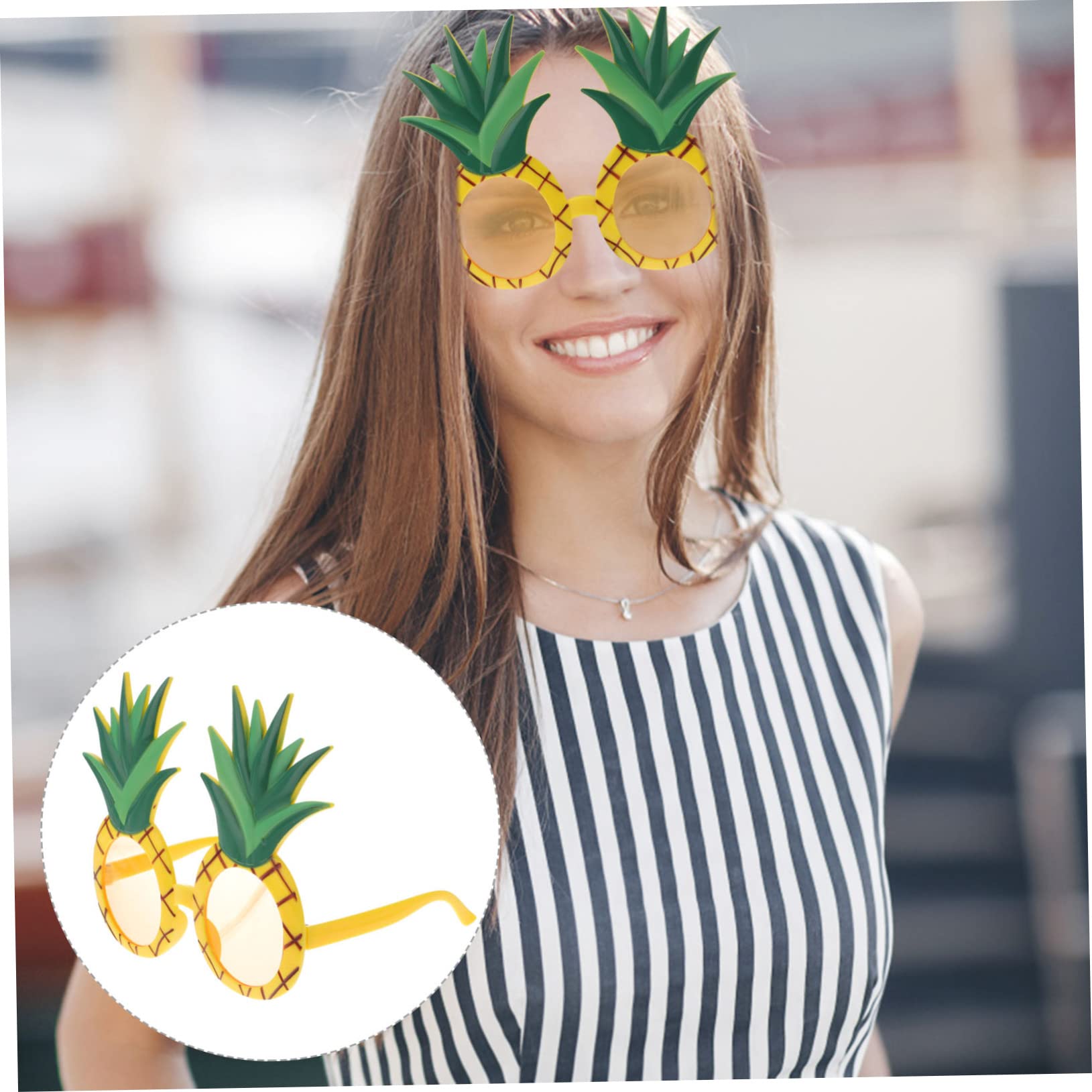 Amosfun Hawaiian Novelty Party Sunglasses Beach Pineapple Eyeglasses Pineapple Glasses Summer Party Favors Funny Eyewears Glasses Dancing Party Supplies